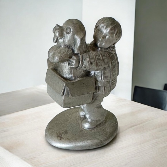 Hudson Pewter | Accents | Vintage 981 Hudson Fine Pewter Boy With Puppy ...